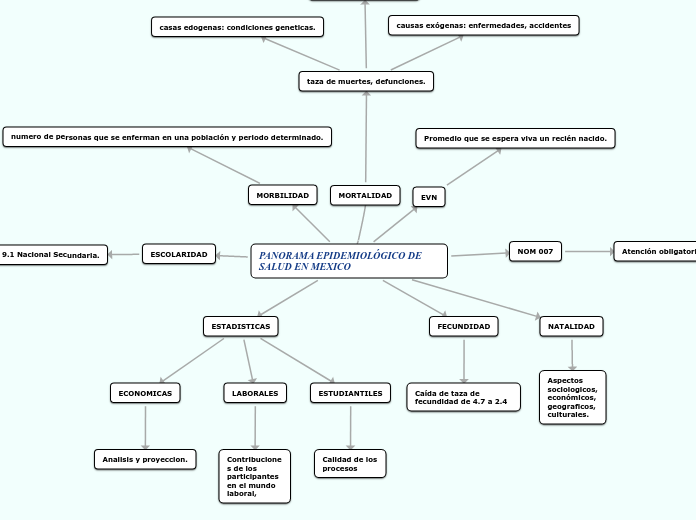 Panorama EpidemiolÓgico De Salud En Mexico Mind Map